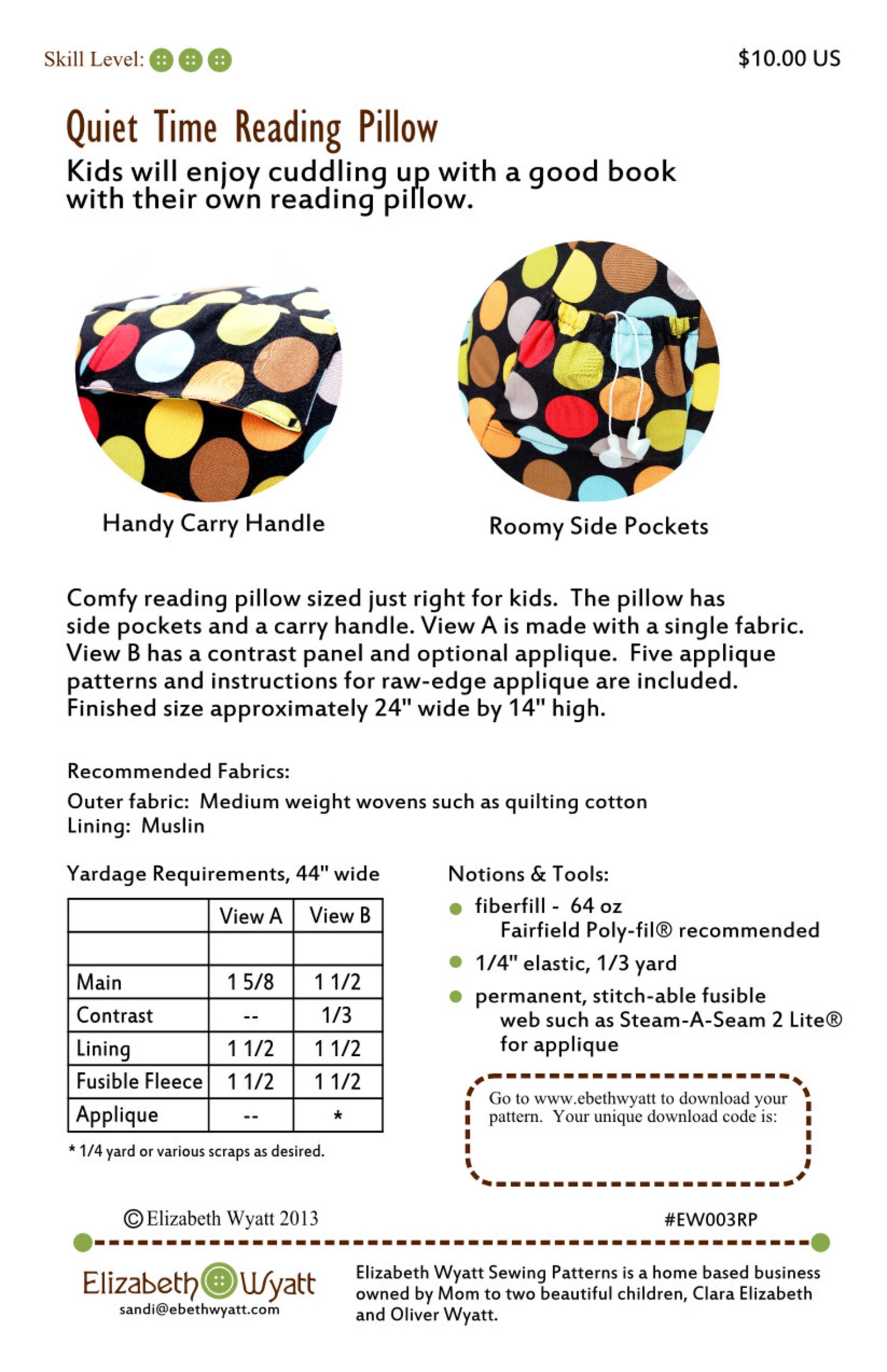 Quiet Time Reading Pillow Sewing Pattern - A Comfy Reading Spot for ...