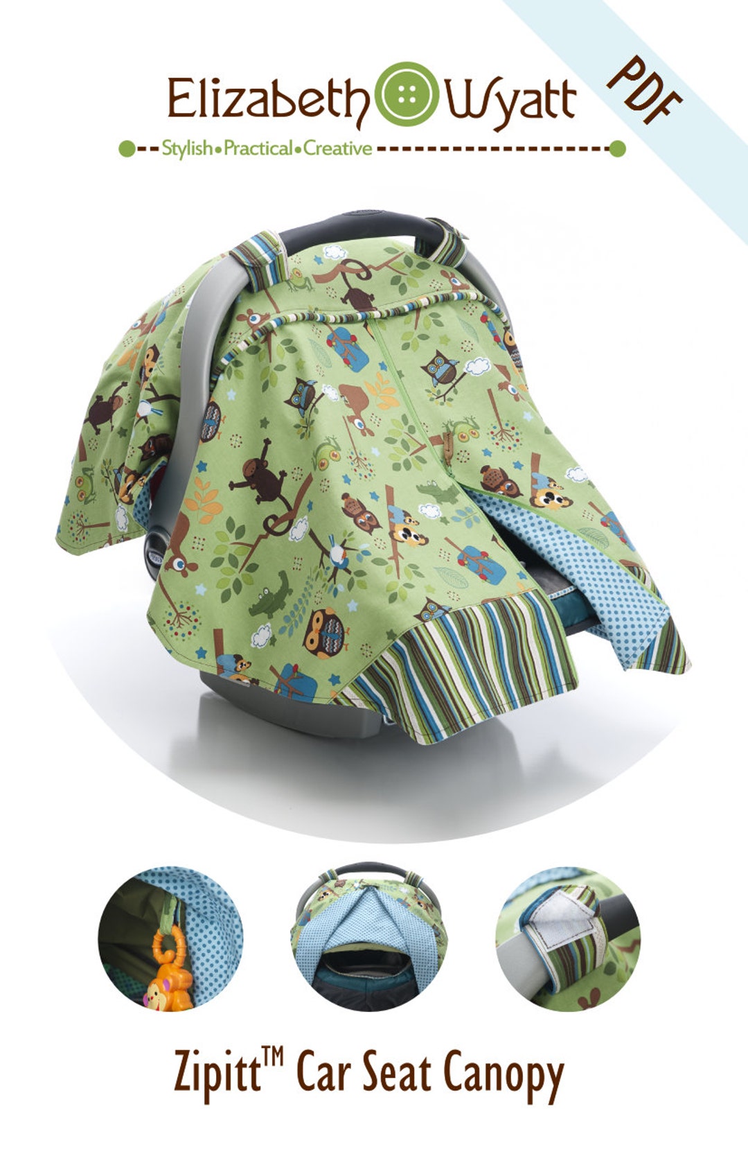 Zipitt Car Seat Canopy Sewing Pattern - Fits All Baby Car Seats ...