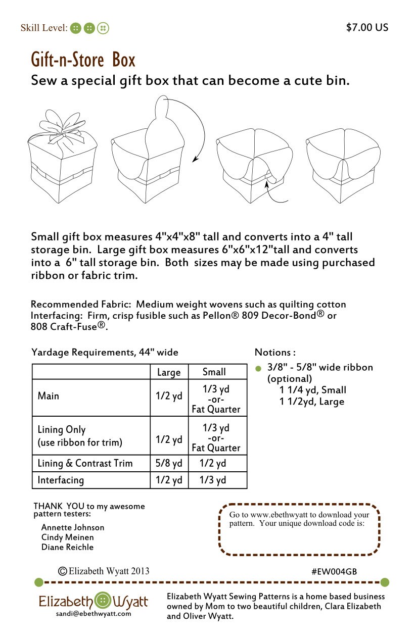 Gift-n-store Sewing Pattern – Fabric Gift Bag & Basket (instant ...
