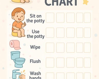 Printable Potty Training Reward Chart for Girls - Instant Download ...