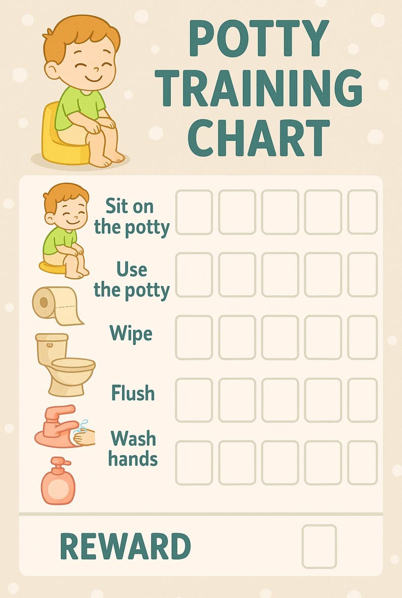 Printable Potty Training Reward Chart - Gender Neutral - Instant ...