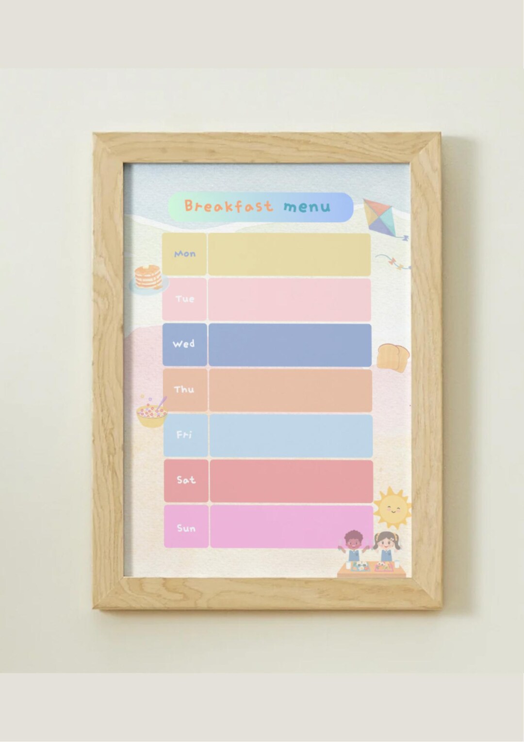 Printable& Editable Kids Weekly Breakfast Planner - Etsy