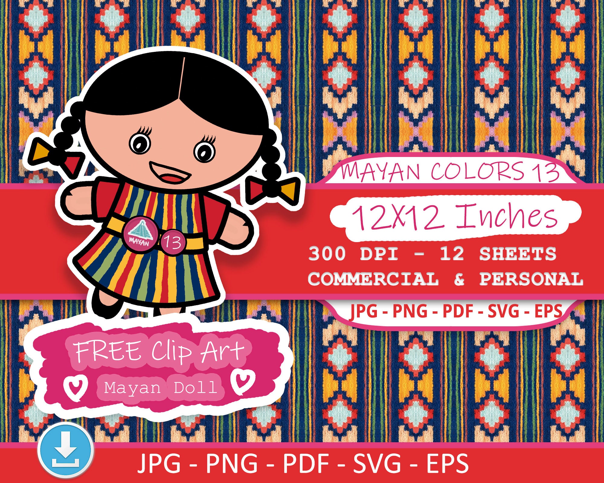 Mexican Fabric Print Textile Art Jpg Png Pdf Eps Svg Blanket Decor ...