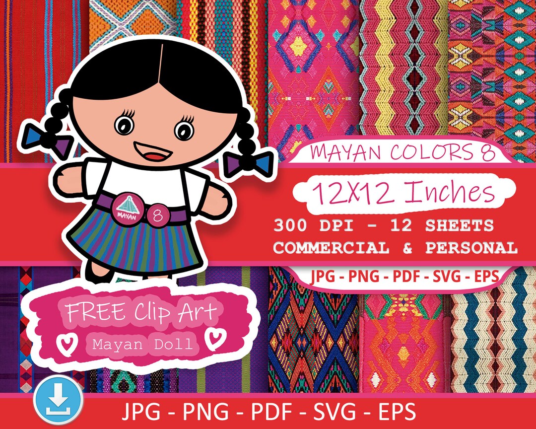 Guatemalan Fabric Print Jpg Png Pdf Eps Svg Textile Chapin Mayan ...