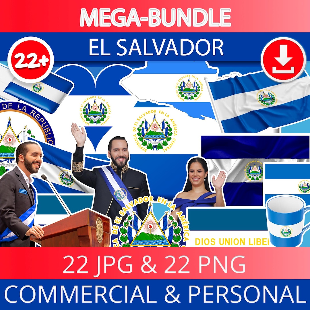 El Salvador Flag Bukele Instant Download Jpg Art Guanaco Latino Culture ...