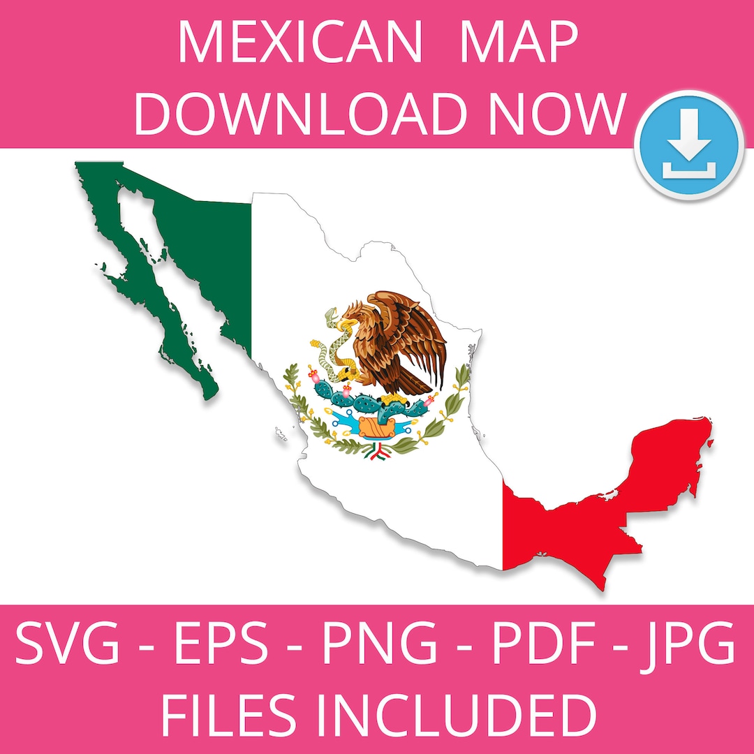 Mexican Map, Svg, Png, Eps, Jpg, Art, Pdf, Mayan, Culture, Instant ...