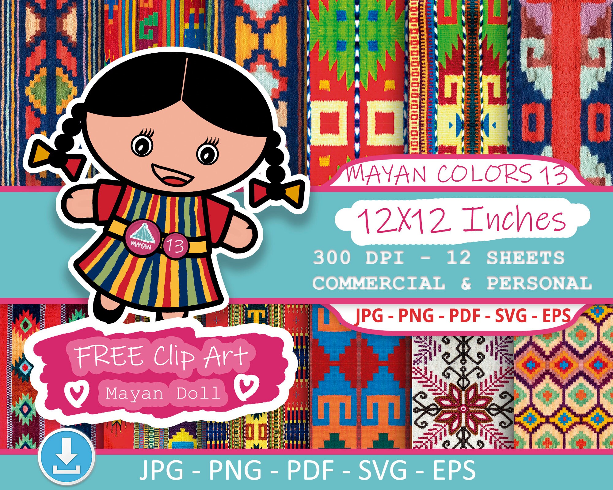 Mexican Fabric Print Textile Art Jpg Png Pdf Eps Svg Blanket Decor ...