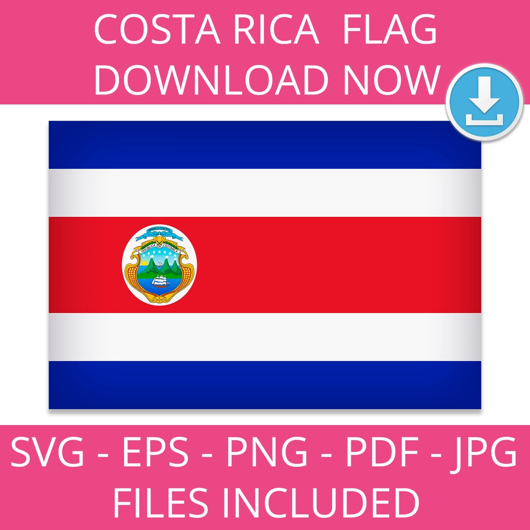Costa Rica Flag, Svg, Png, Eps, Jpg, Art, Vector, Graphic, Map, Latino ...
