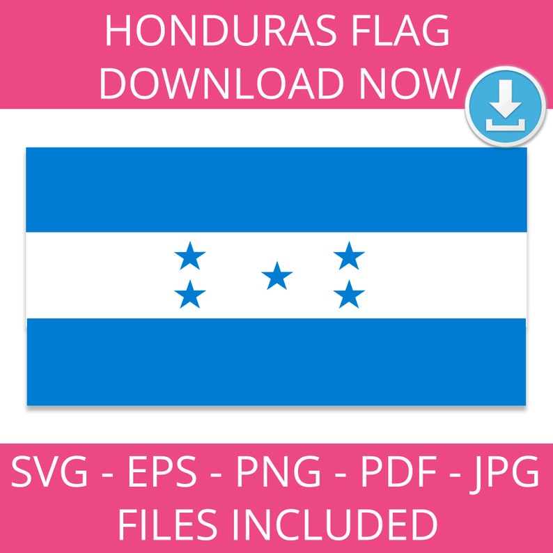 Honduras Flag, Svg, Png, Clipart, America, Instant Download, Eps, Jpg ...