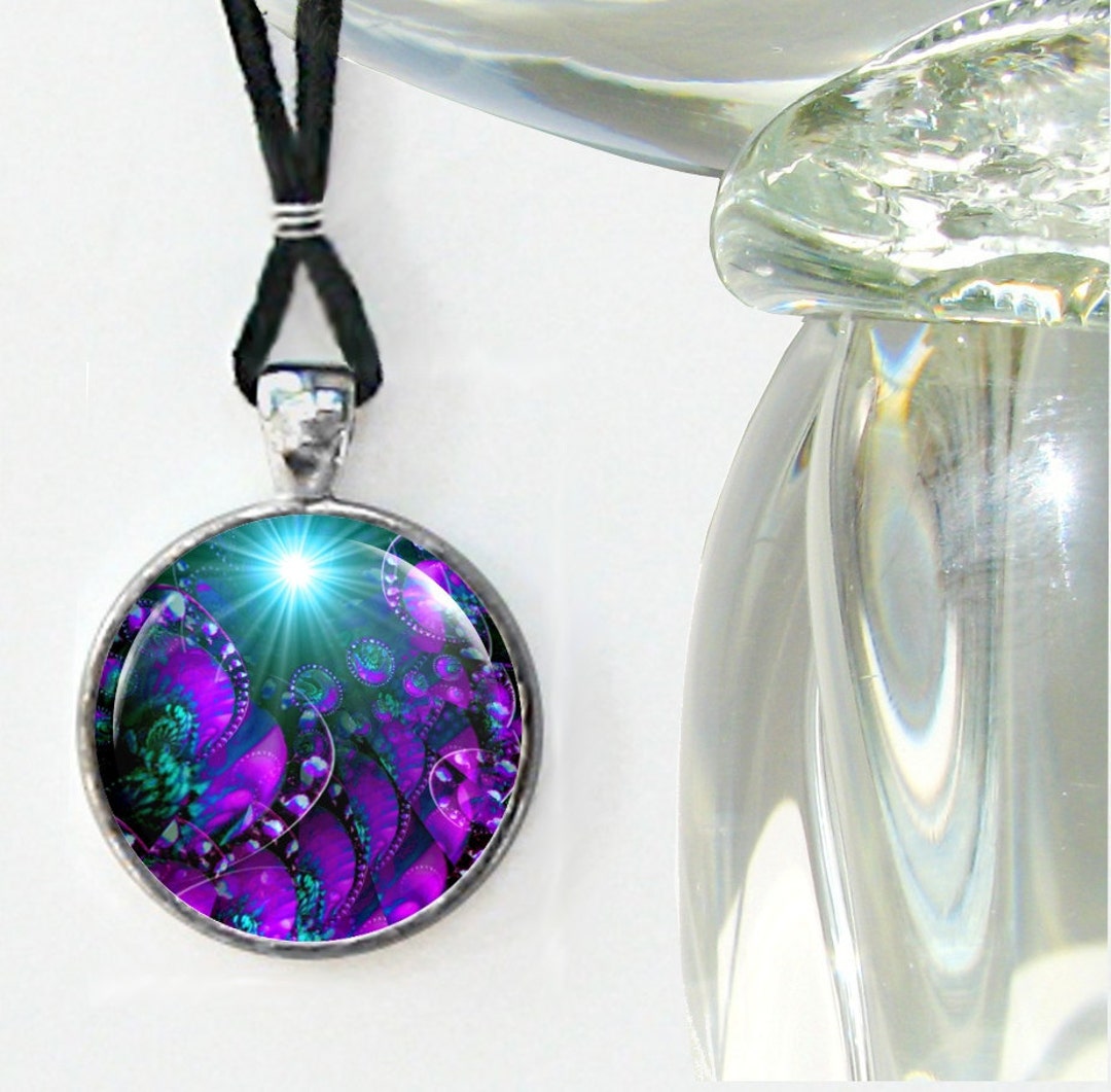 Purple Necklace, Chakra Jewelry, Reiki Energy Pendant, Third Eye worlds ...