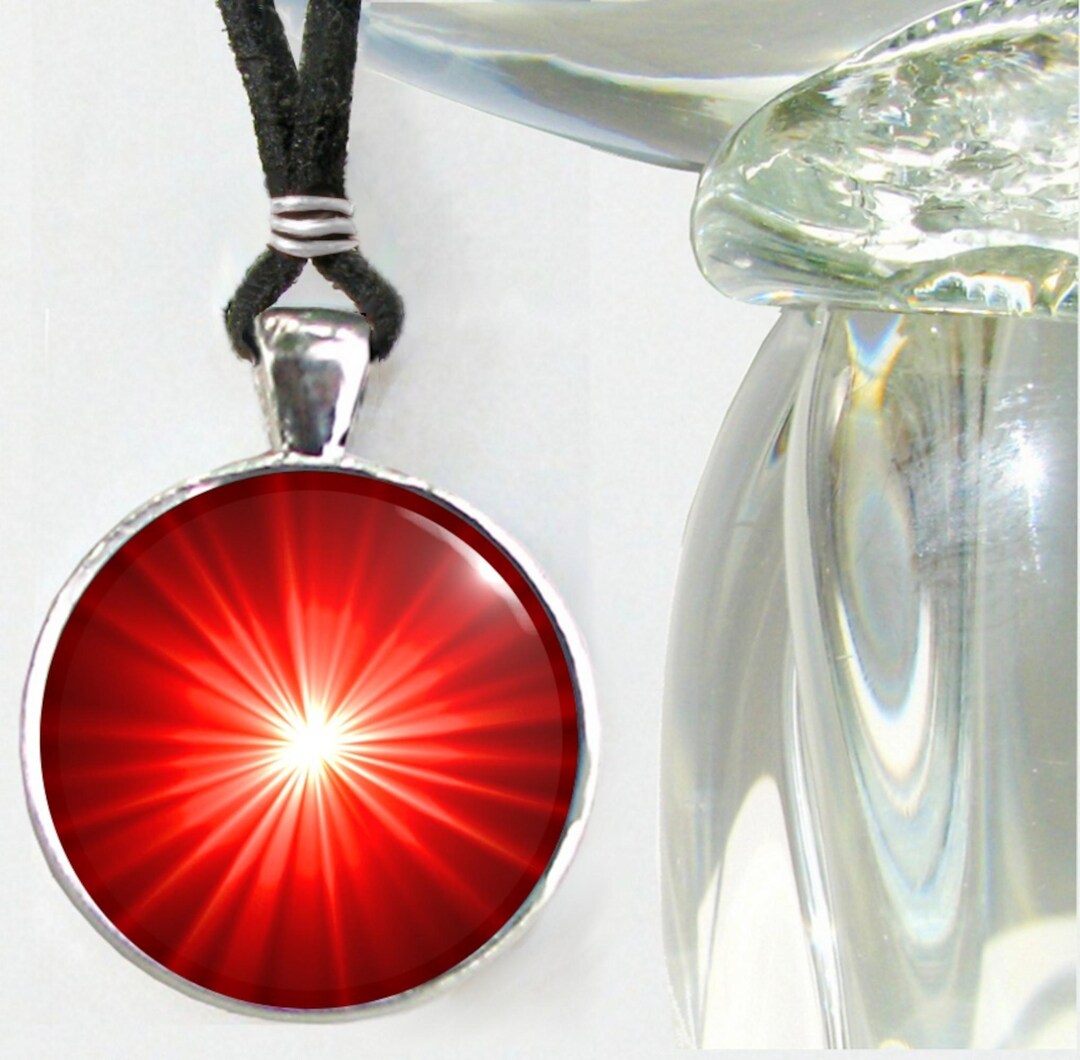 Red Root Chakra Necklace, Reiki Jewelry Meditation Tool, Red Starburst ...