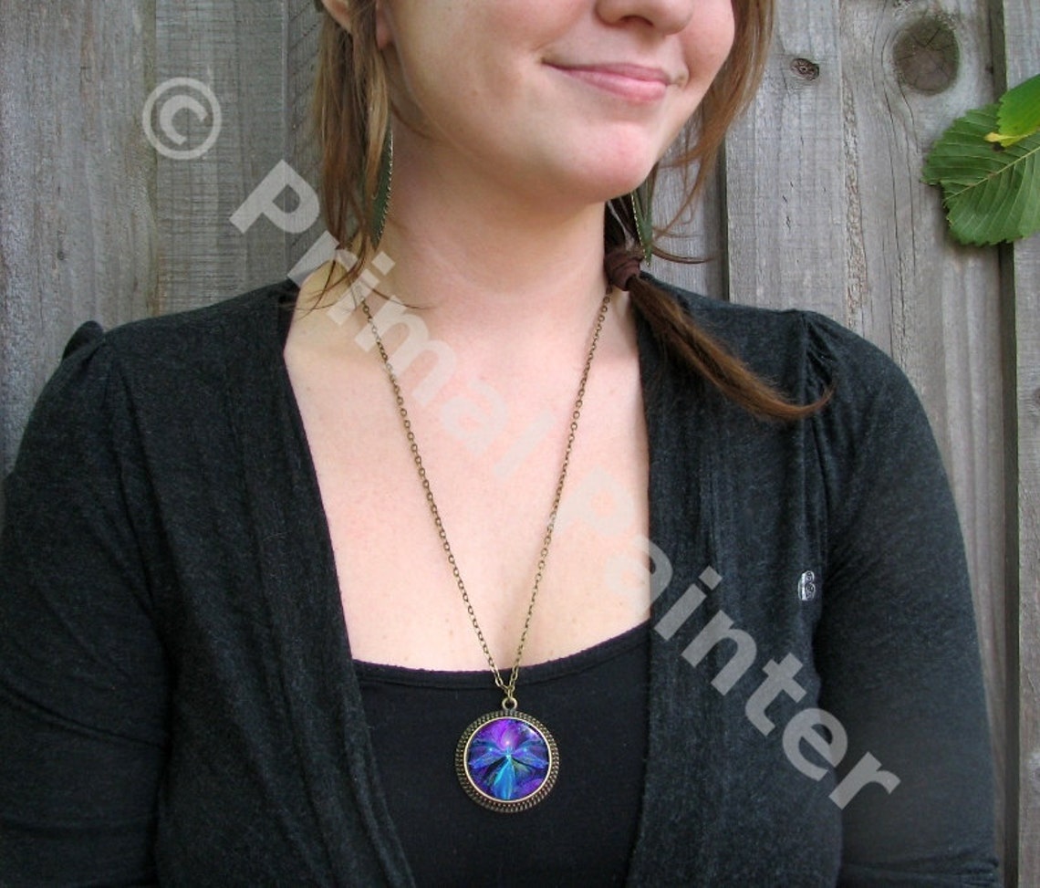 Third Eye Necklace Angel Art Purple Jewelry Meditation - Etsy