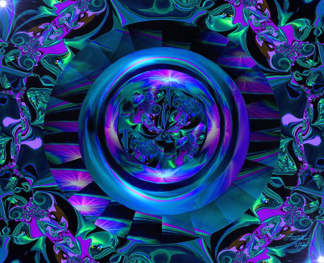 Abstract Blue Art Purple Third Eye Chakra Wall Decor Reiki - Etsy