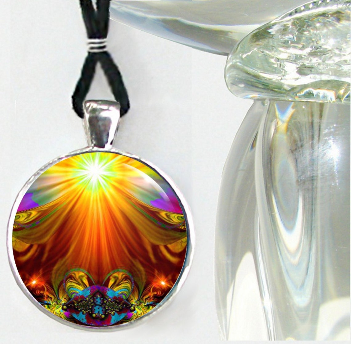 Chakra Jewelry Orange Necklace Original Abstract Art Pendant - Etsy