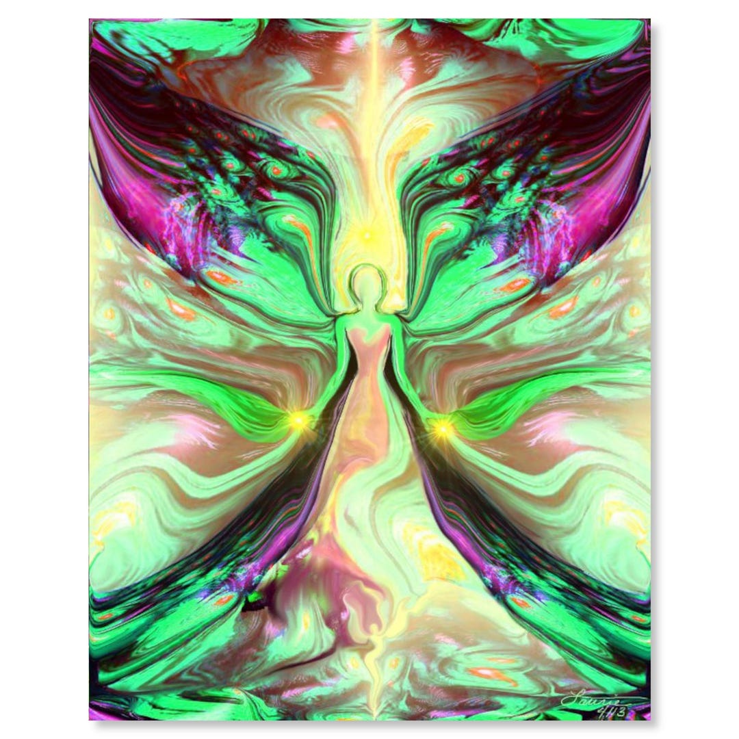 Pastel Swirl Angel Art Print, Reiki Inspired Visionary Art - "growth ...