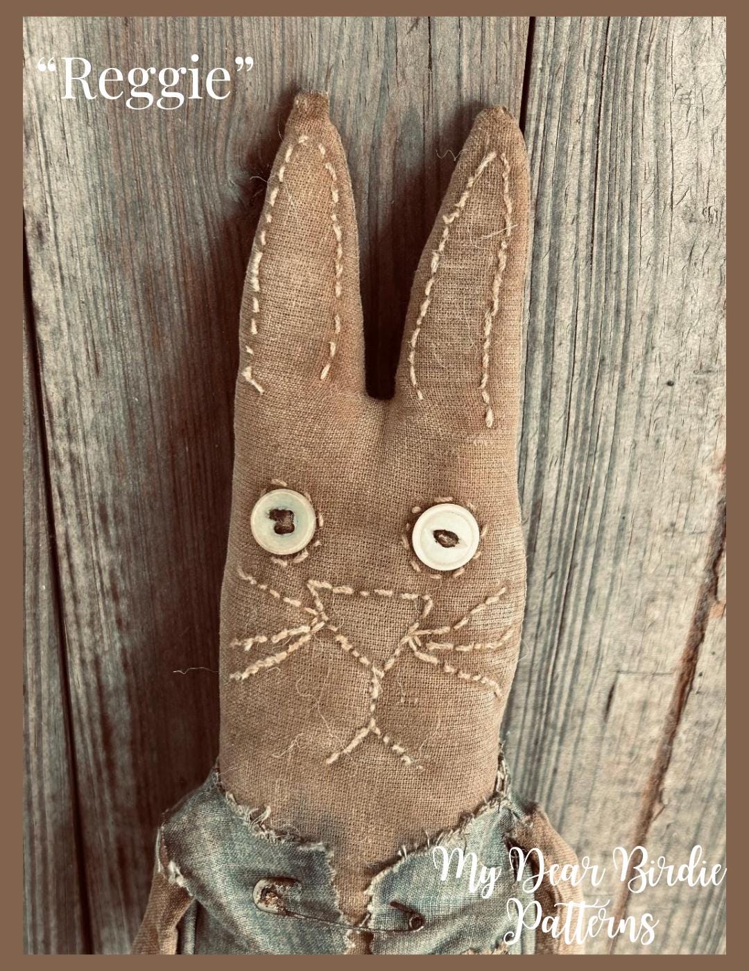 Reggie Rabbit Doll Sewing Pattern: Primitive 12" Bunny (PDF Pattern) - Etsy