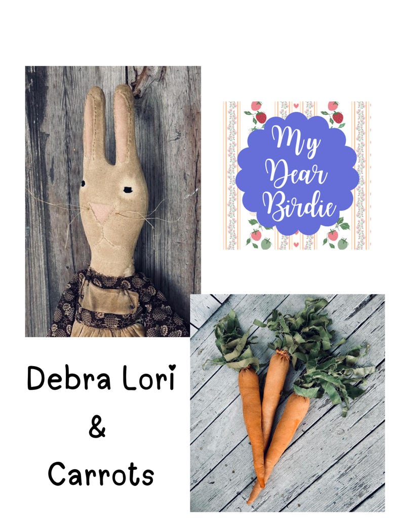Primitive Bunny Rabbit Sewing Pattern: 21" Debra Lori Doll (PDF Pattern ...