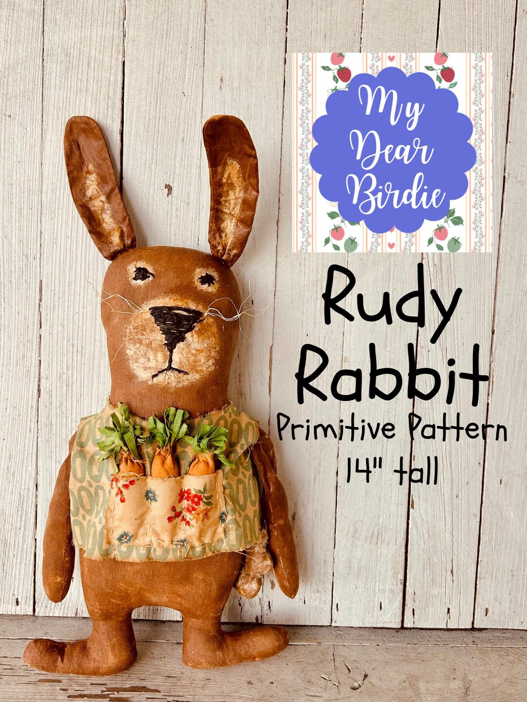Primitive Bunny Sewing Pattern: 14" Rudy Rabbit Doll (PDF Pattern) - Etsy