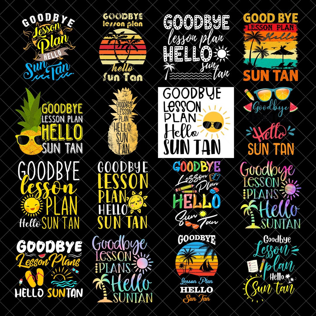 Goodbye Lesson Plans Hello Sun Tan Png Bundle, Gift Tag End of School ...