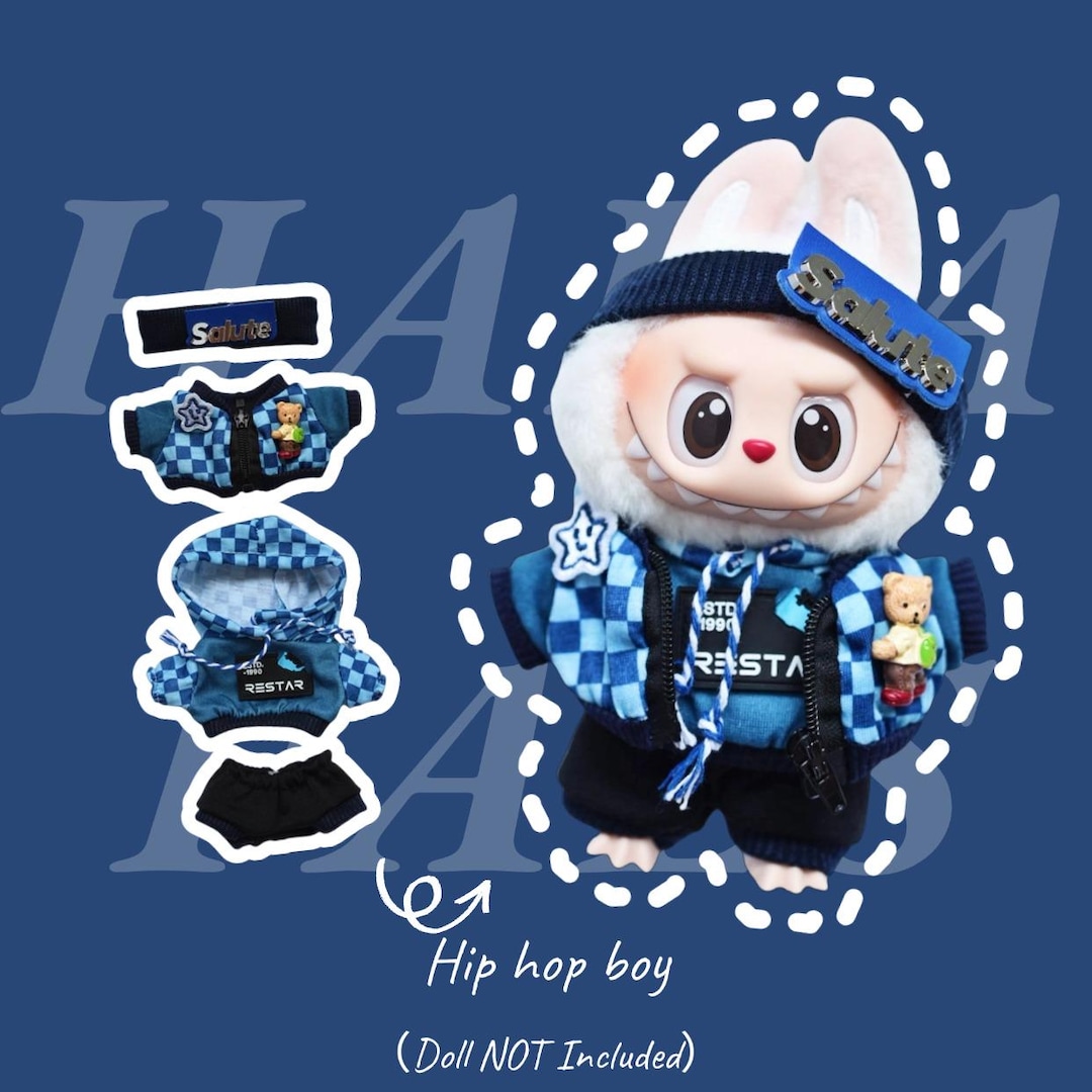 Labubu Outfit - Blue Hip Hop Boy Clothes [doll NOT Included] - Clothes ...