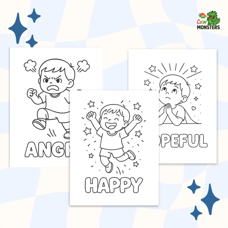 Emotions Coloring Book for Kids: 25 Feelings SEL Activities (PDF ...