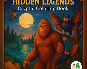 Cryptid Creatures Coloring Book | Instant Digital Download | Printable ...