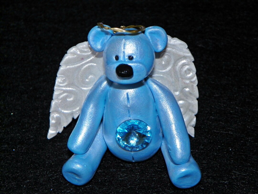 Blue Angel Bear - You Pick Color of Crystal - Etsy