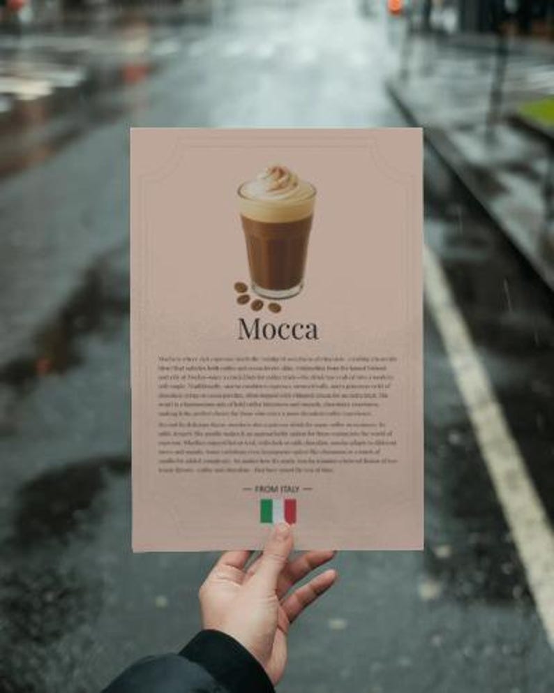 Elegant Coffee Poster Bundle – Espresso, Cappuccino & Mocha – High ...