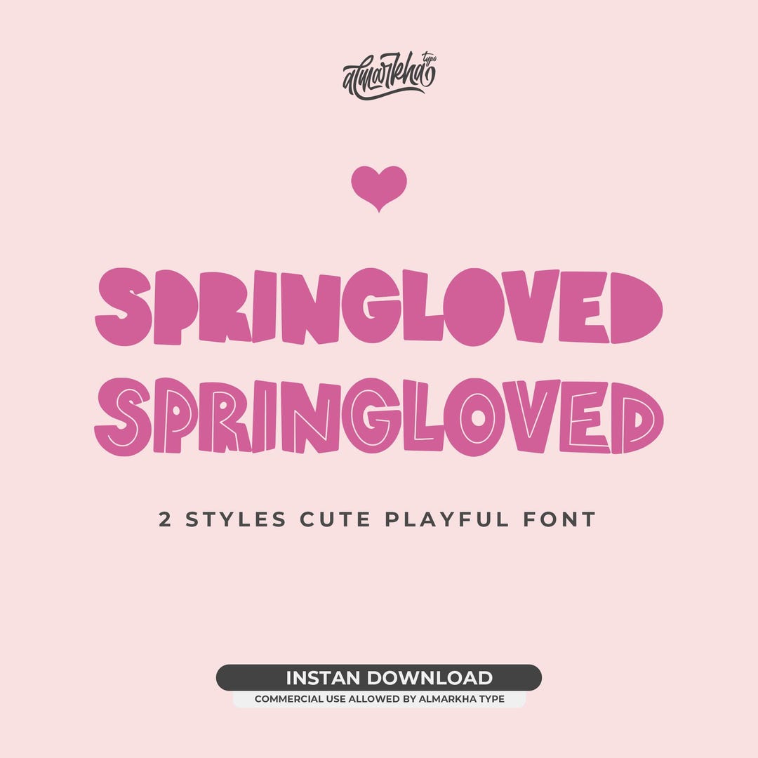 Springloved Cute Playful Font Duo, Kids Font, Cartoon, Bubble Letters ...