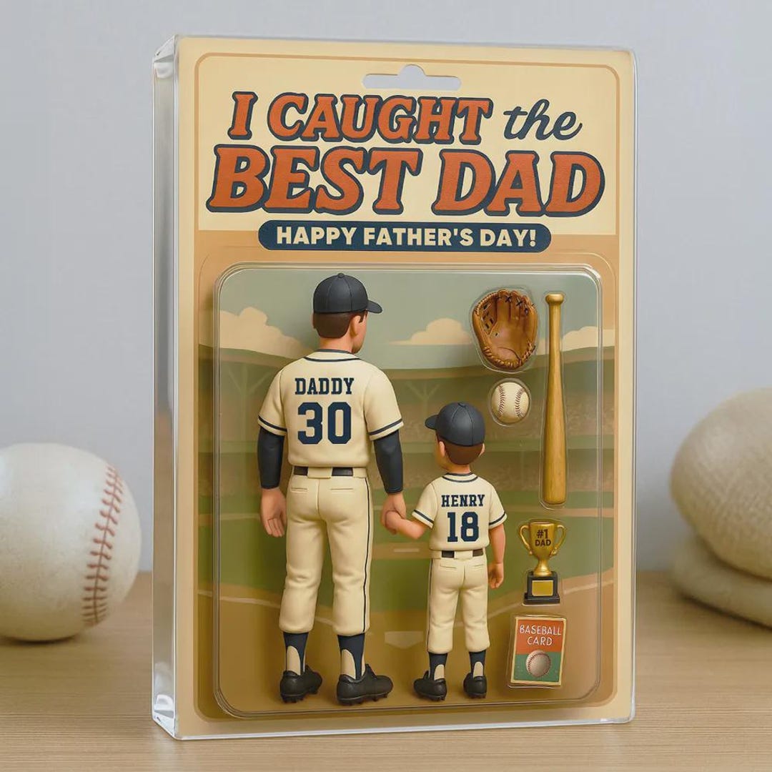 We Caught the Best Dad, Grandpa Baseball Custom Figure - Personalized ...