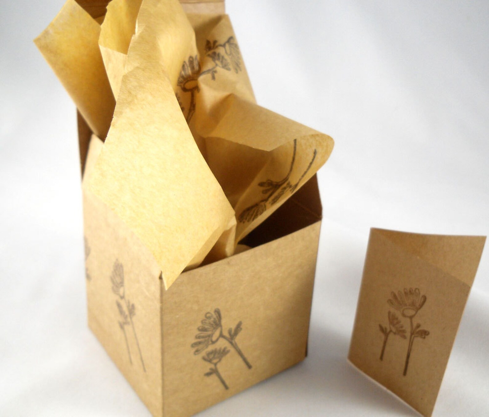 FLOWER GIFT BOX 3 Piece Set Including Hand Stamped Gift Box - Etsy