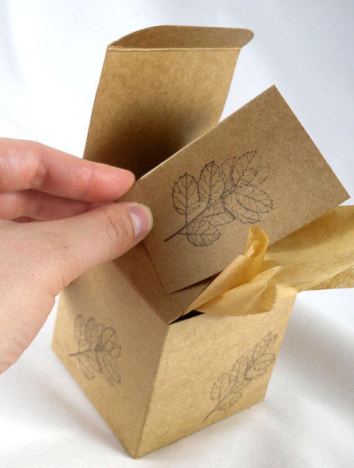 50 Custom Stamped Brown Kraft Gift Boxes Tissue Paper and | Etsy