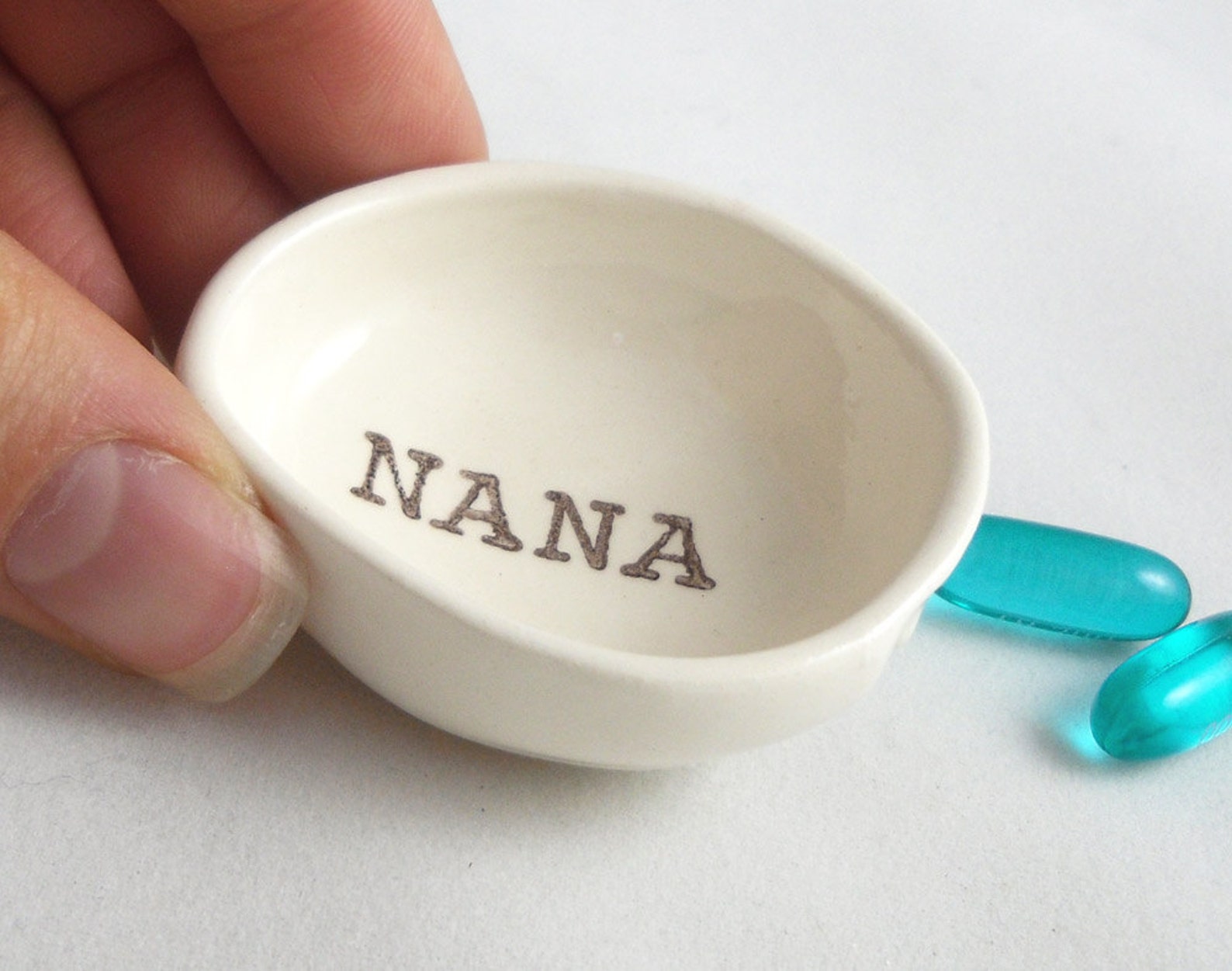 Mothers Day Gift for Nana HANDMADE PILL DISH Vitamin Dish White ...