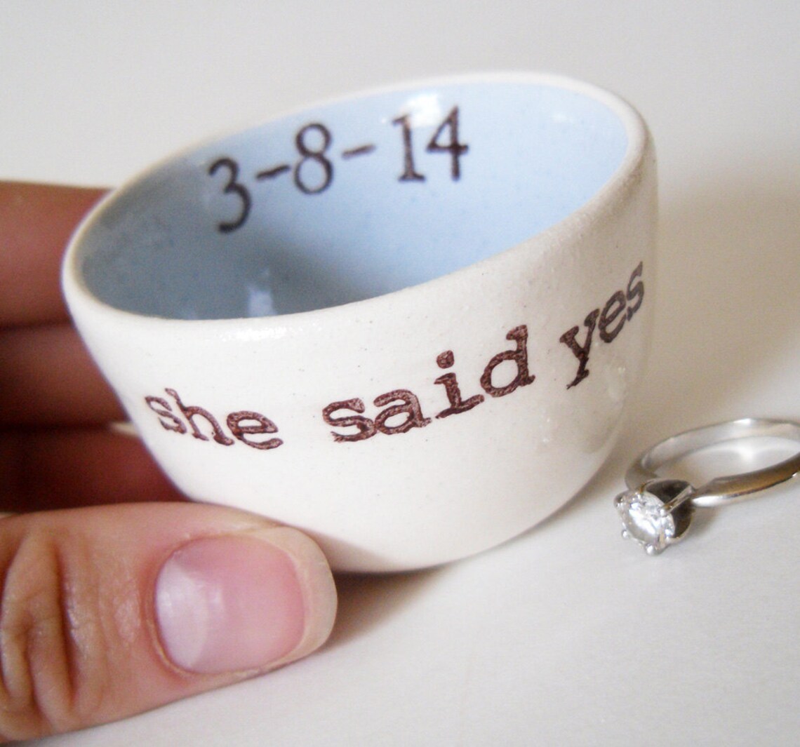 CUSTOM ENGAGEMENT GIFT Idea Wedding Ring Pillow Table Decoration Party ...