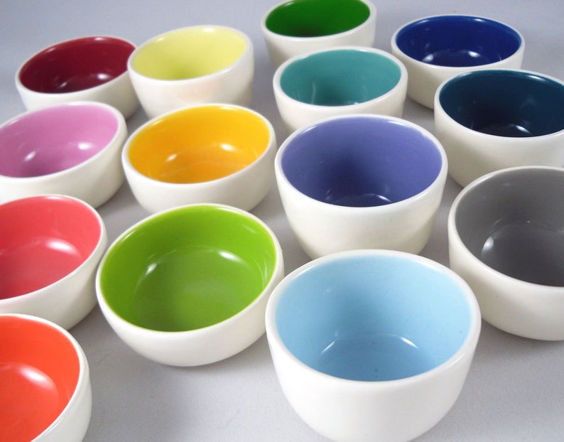30 custom brightly colored pottery bowls sold at a discounted | Etsy
