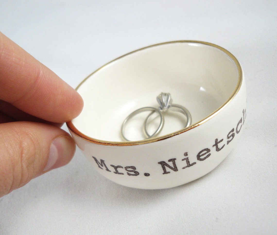 CUSTOM RING DISH With Gold Rim or Silver Rim, 14 Custom Color Options ...