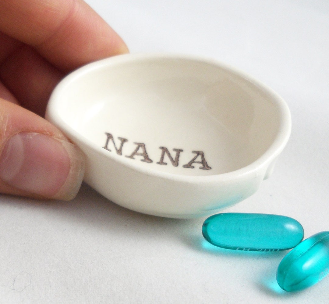 Mothers Day Gift for Nana HANDMADE PILL DISH Vitamin Dish White ...