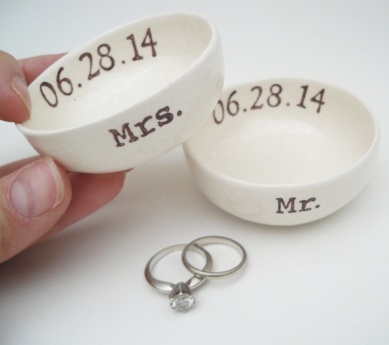 MR and MRS WEDDING Ring Dish Bridal Shower Gift Idea Wedding Gift ...