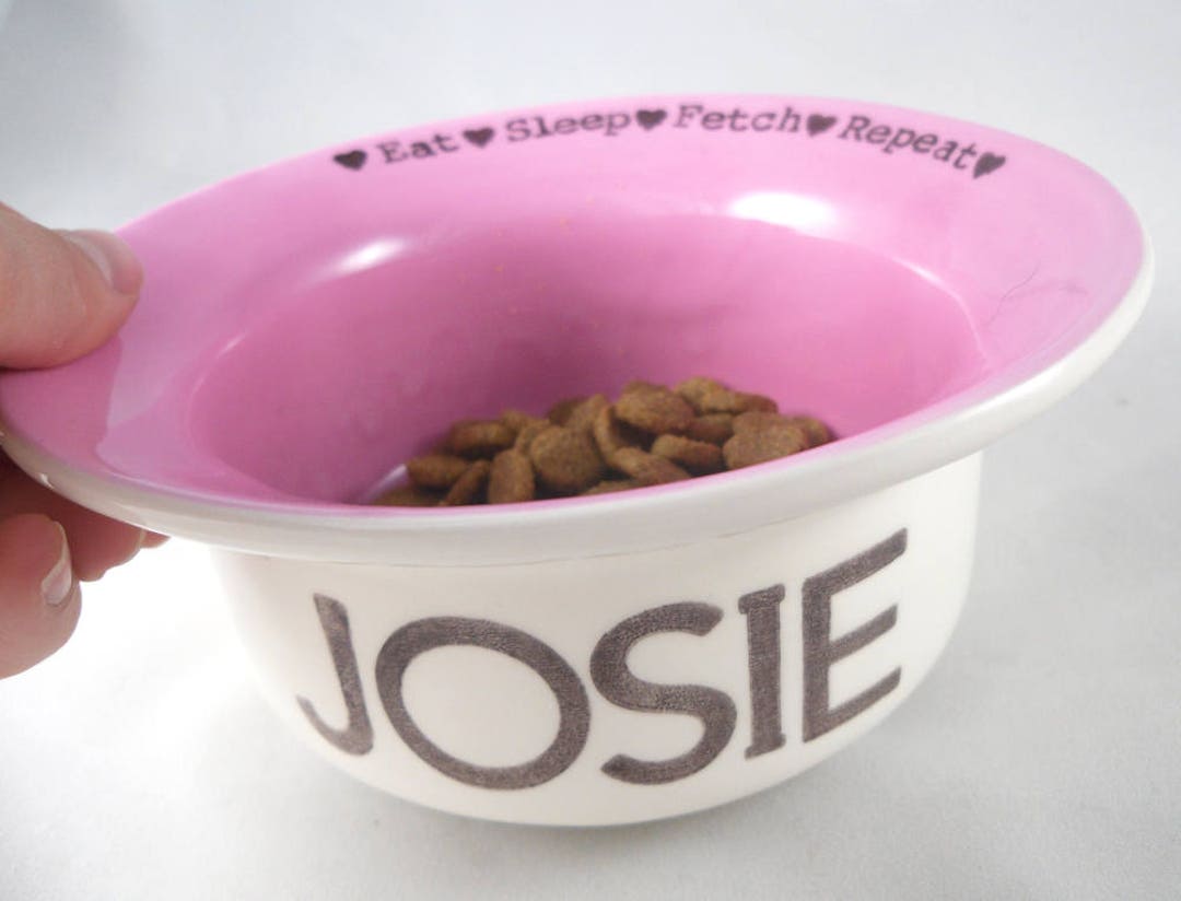 Modern Ceramic Dog Bowl Pink Dog Dish Ceramic, Heavy Duty, Heavyweight ...