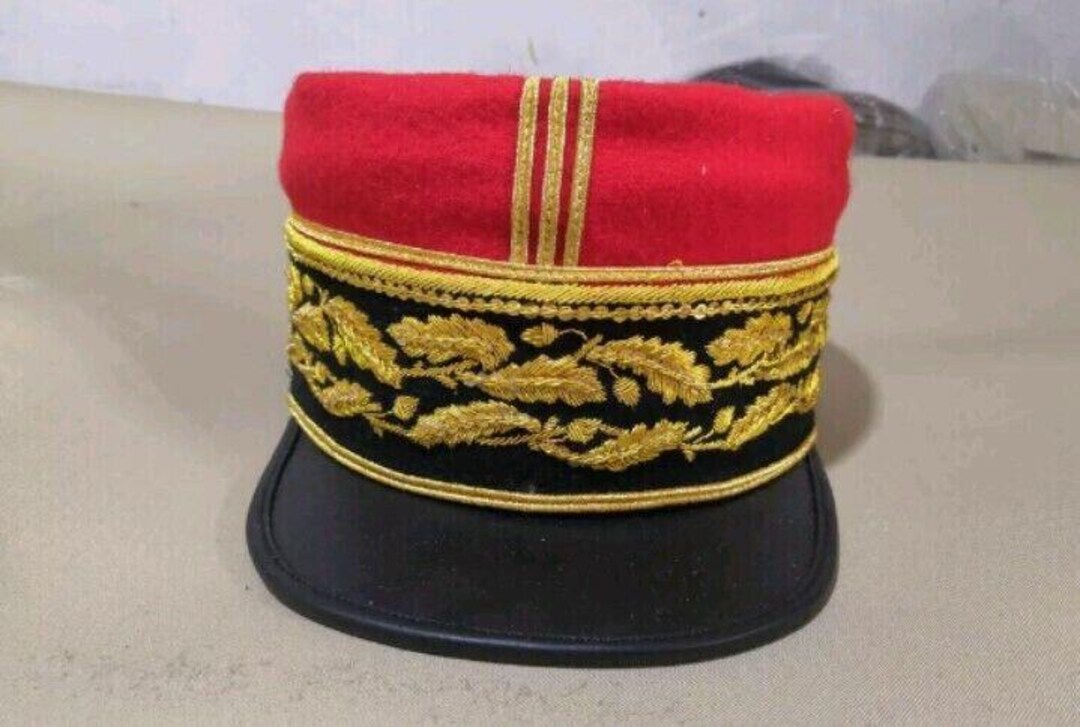 French General Kepi Hat – Red & Gold Embroidered Military Cap – Pre-wwi ...