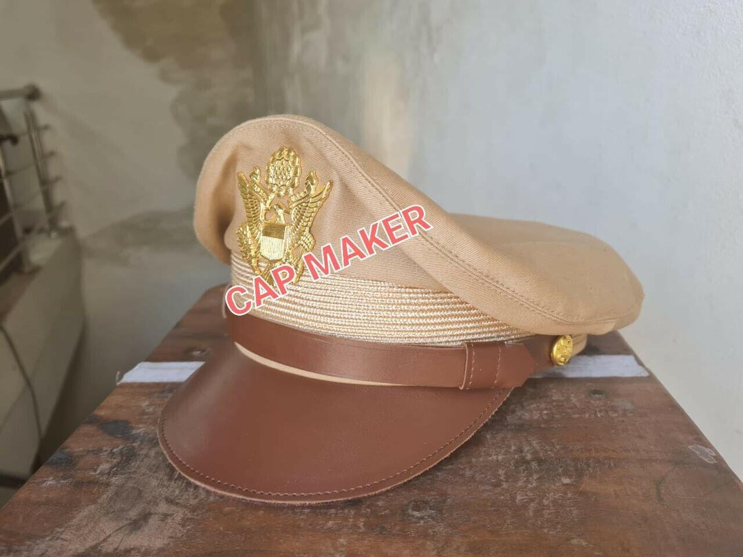 USA Military Cap Hat Kepi - USA Officer Visor Navy Army Militaria Cap ...