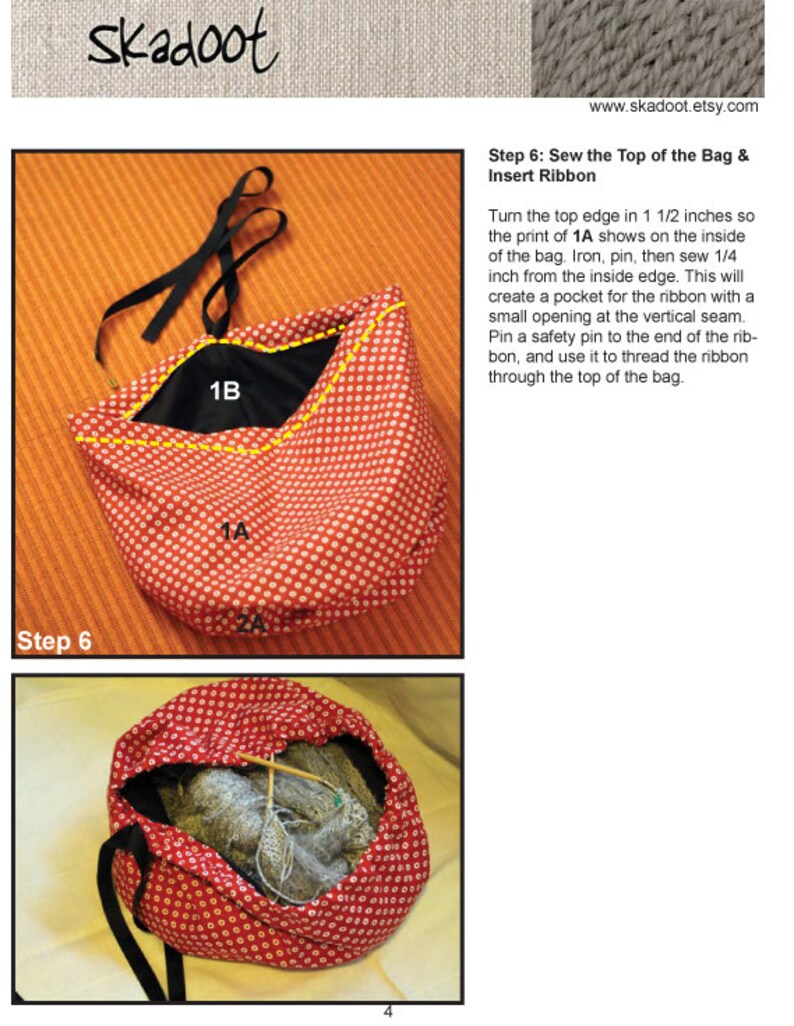 Large Drawstring Bag Pattern Tutorial by Skadoot on Etsy. - Etsy