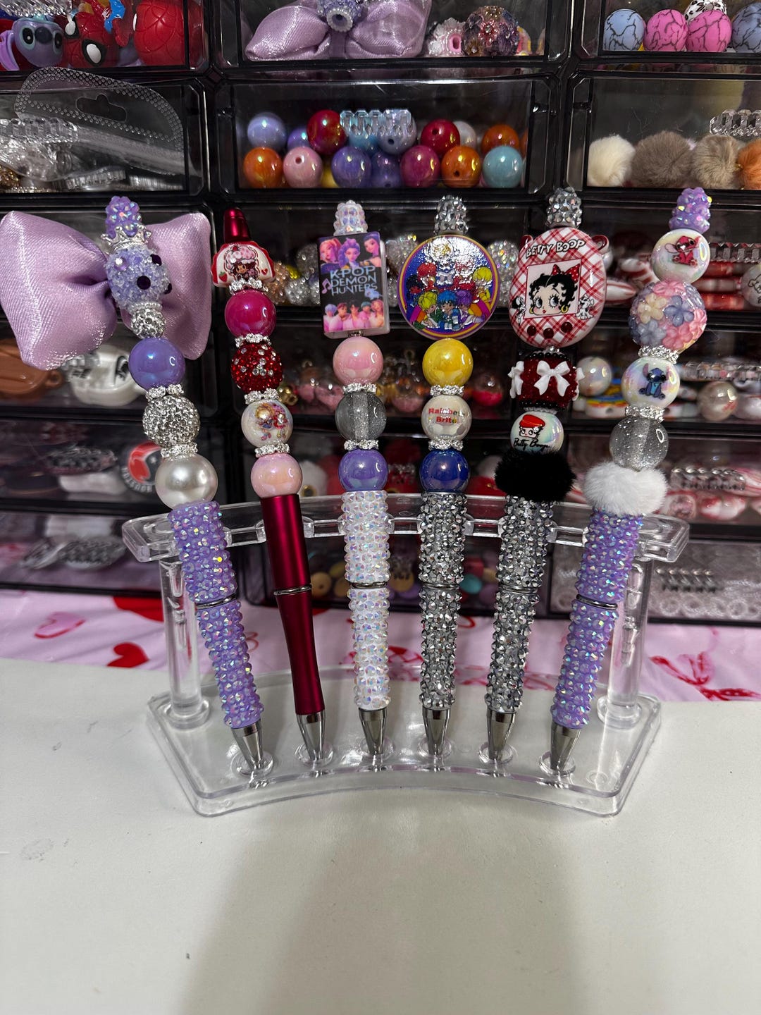 Cartoon Character Beadable Pen | Refillable Bling Pen - Etsy