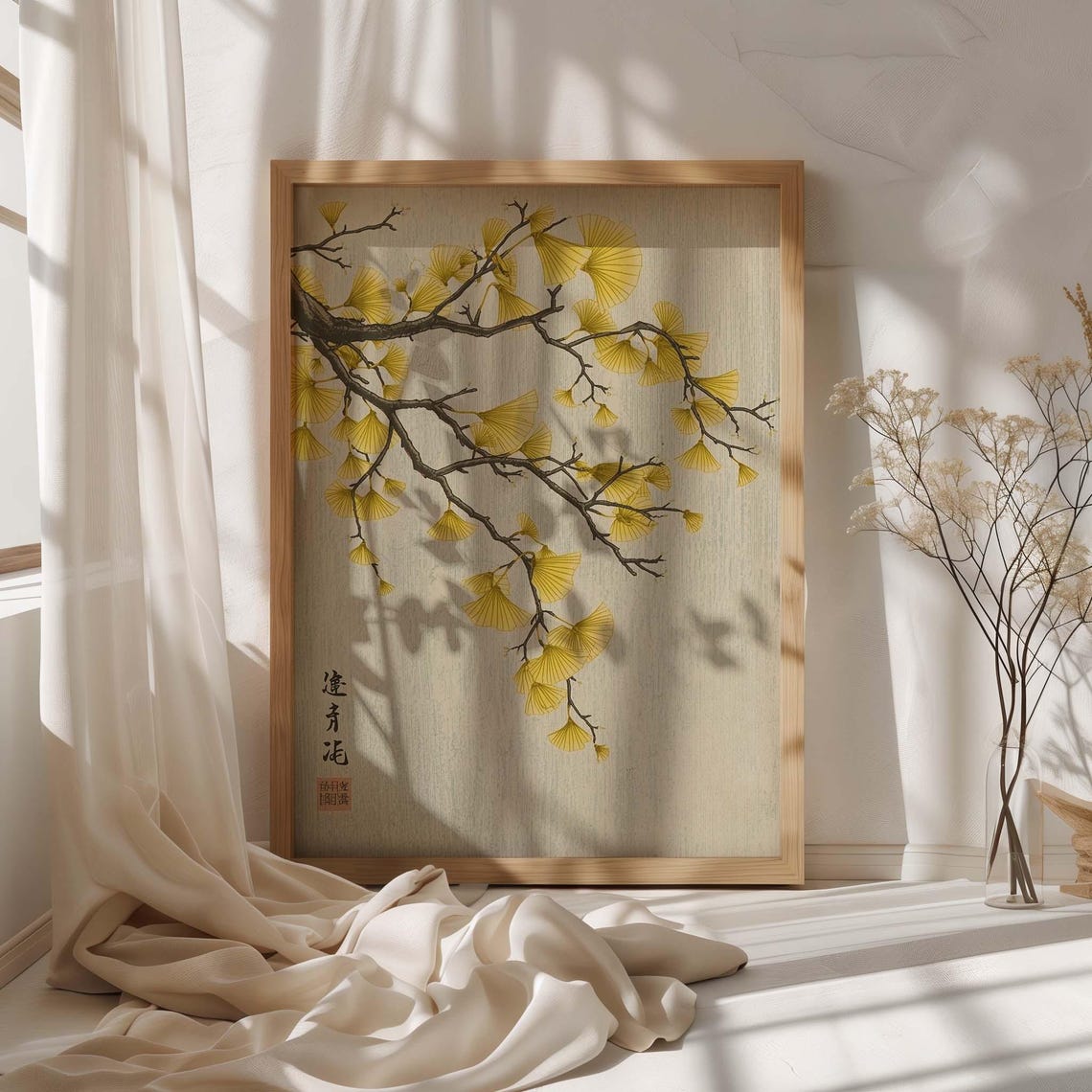 Ginkgo Tree Wall Art Print – Japanese Botanical Decor, Minimalist ...