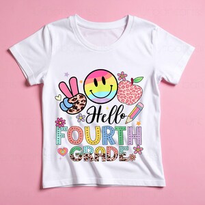 Hello 4th Grade Boy Girl Teacher Back to School 4th Grade Png, Back to ...
