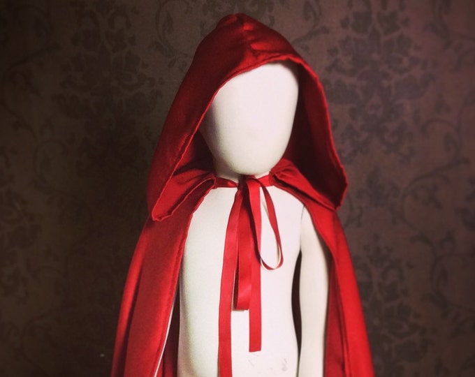 Red Ridding Hood Cloak Kids Costume Photography Prop Red Cape - Etsy