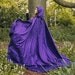 Purple Cape Damasc Cloak With Hood Long Hooded Cape Medieval Fantasy ...