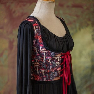 Mushrooms Corset - Dark Cottagecore Renaissance Bodice Corset Vest ...