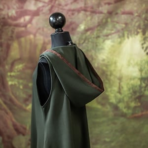 Hooded Green Ranger Surcoat – Unisex Renaissance Costume Vest - Etsy