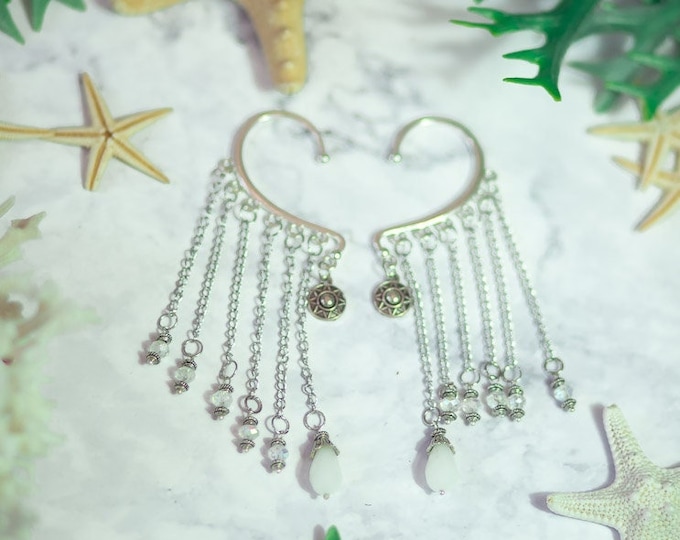 Mermaid Ear Cuff - Silver Brass - Sparkling Crystal - Etsy